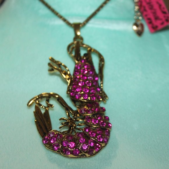 unbranded | Jewelry | Nwt Sea Life Pink Crystal Shrimp Necklace | Poshmark